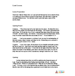 Lent Lesson Plan - CatholicBrain.com