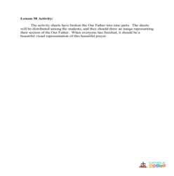 The Our Father- Activity - CatholicBrain.com