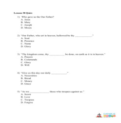 The Our Father- Quiz - CatholicBrain.com
