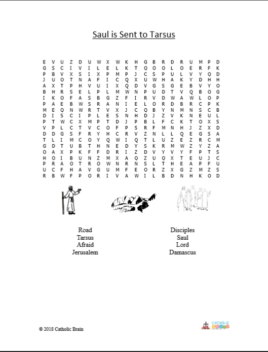 Saul is Sent to Tarsus - Word Search - CatholicBrain.com
