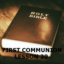 First Communion - Lesson 29 - The Bible - CatholicBrain.com