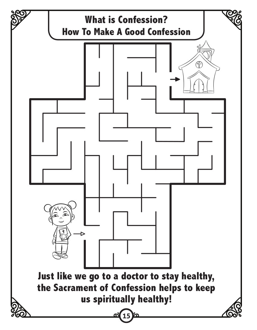 What is Confession? Coloring page1 - CatholicBrain.com