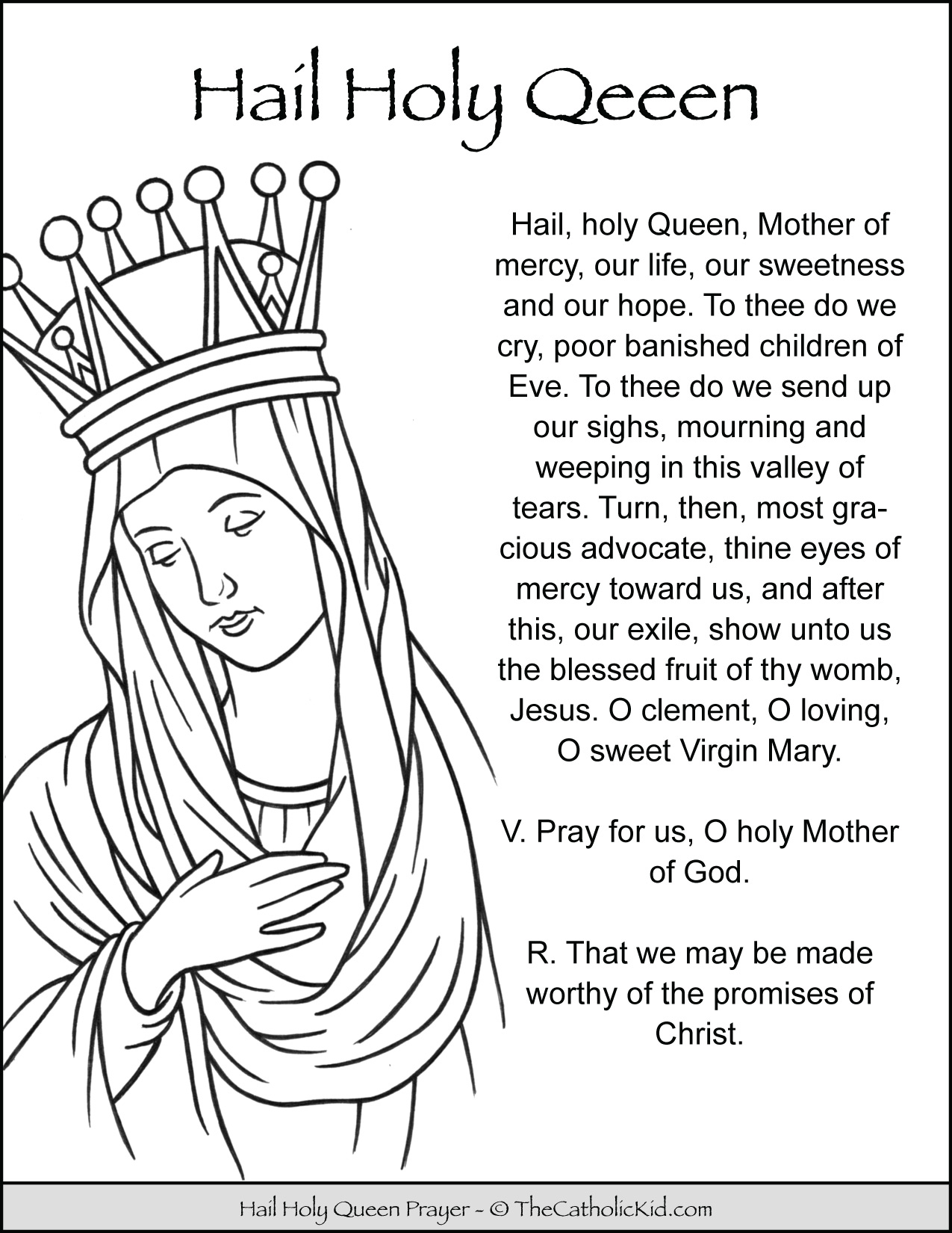 hail mary coloring page free