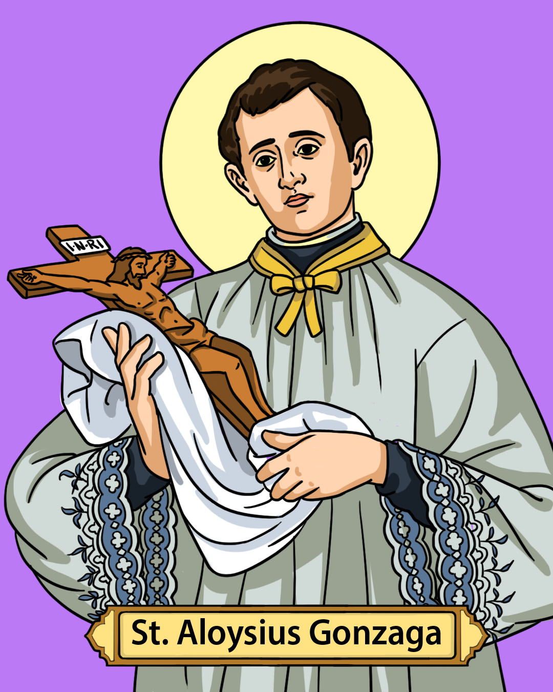 Saint Aloysius Gonzaga, Feast Day June 21 - CatholicBrain.com