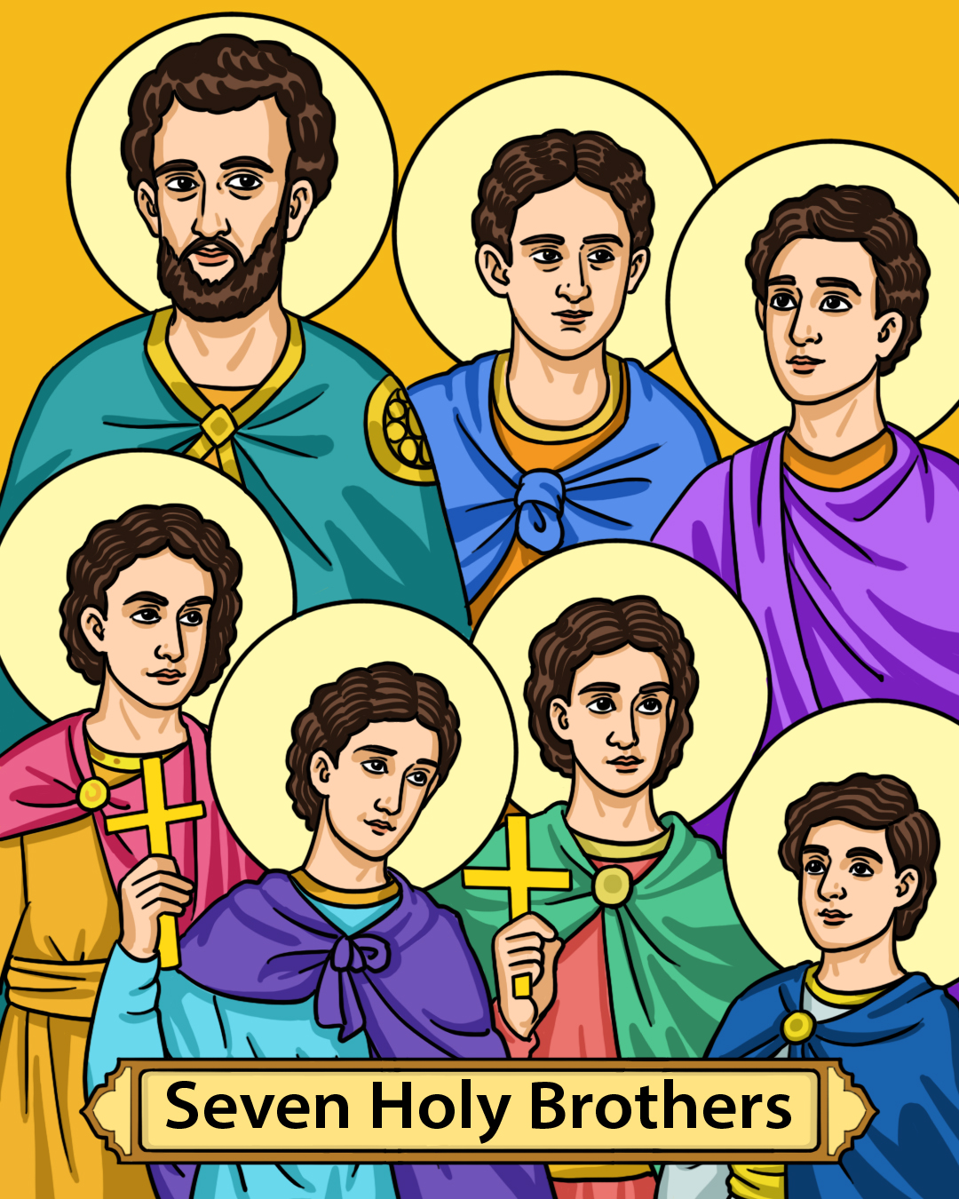 Seven Holy Brothers, Feast Day July 10 - CatholicBrain.com