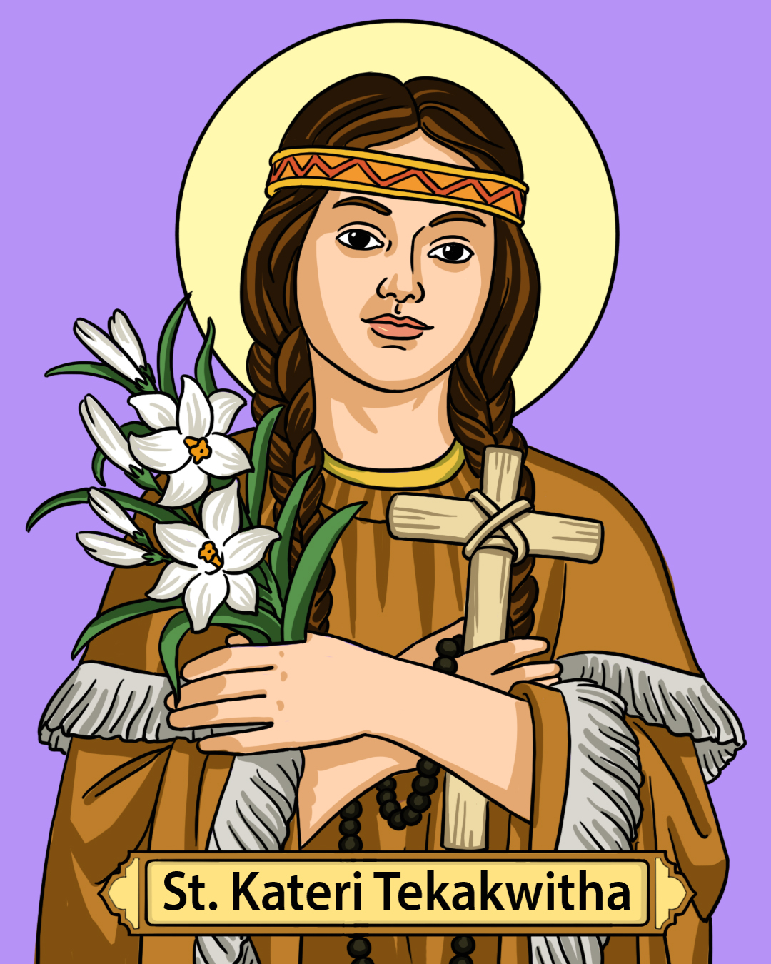 Saint Kateri Tekakwitha, Feast Day July 14 - CatholicBrain.com