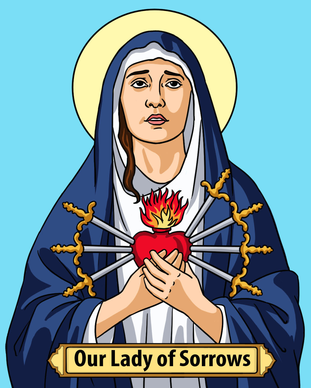 Our Lady of Sorrows, Feast Day September 15 - CatholicBrain.com