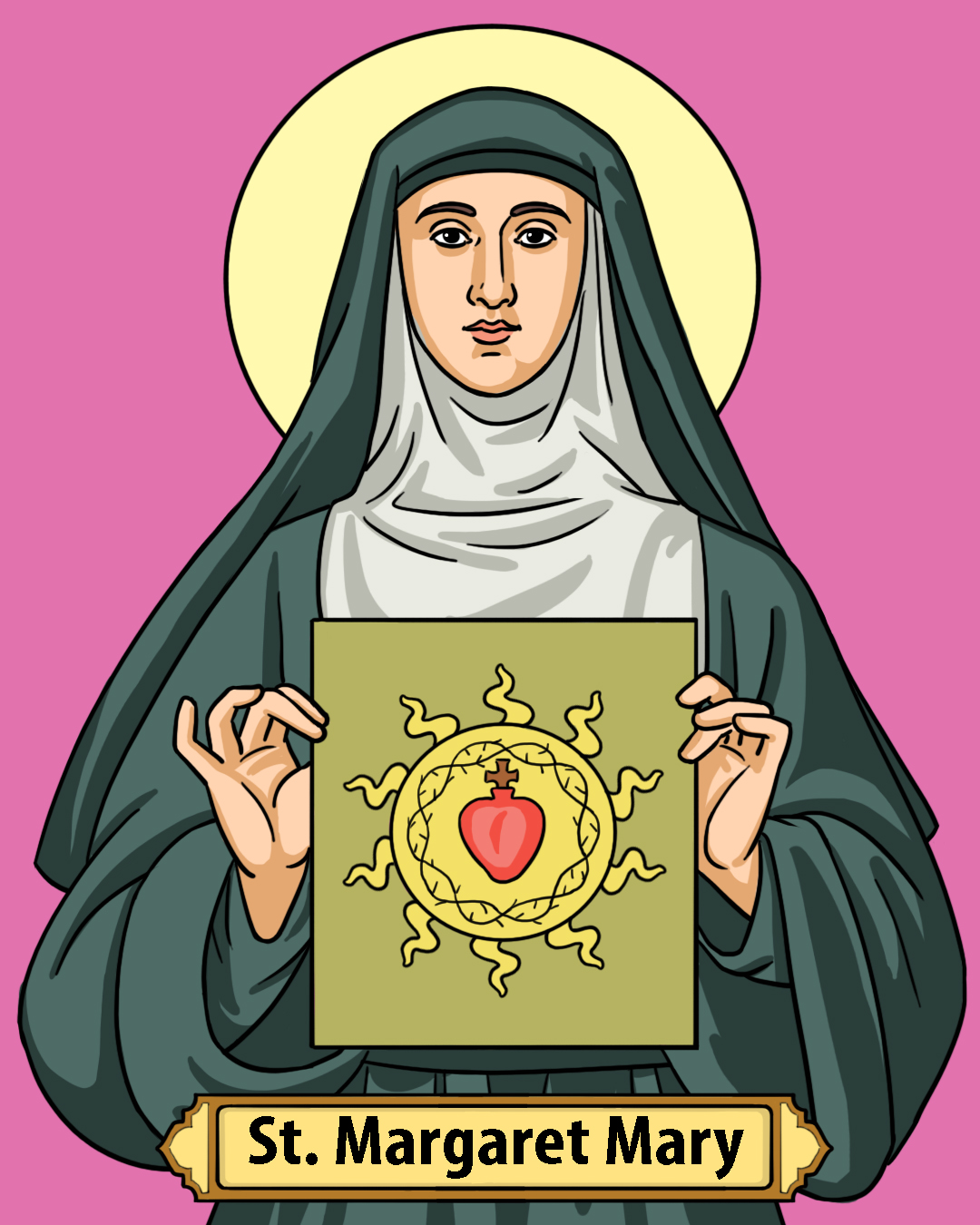 Saint Margaret Mary, Feast Day October 16 - CatholicBrain.com