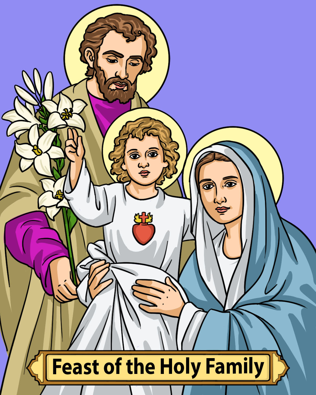 Feast of the Holy Family, Feast Day December 30 - CatholicBrain.com